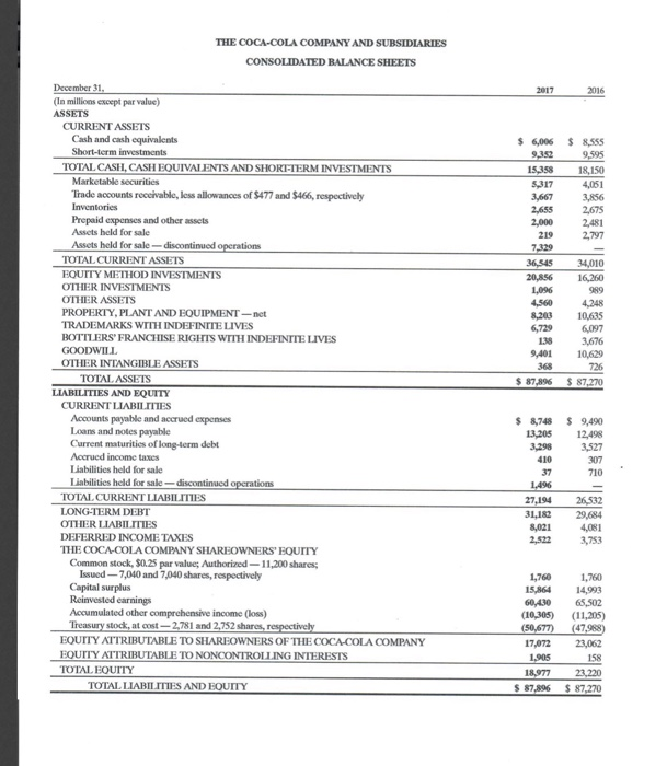 Solved 6. Compare Pepsi's income statement for 2016 with | Chegg.com