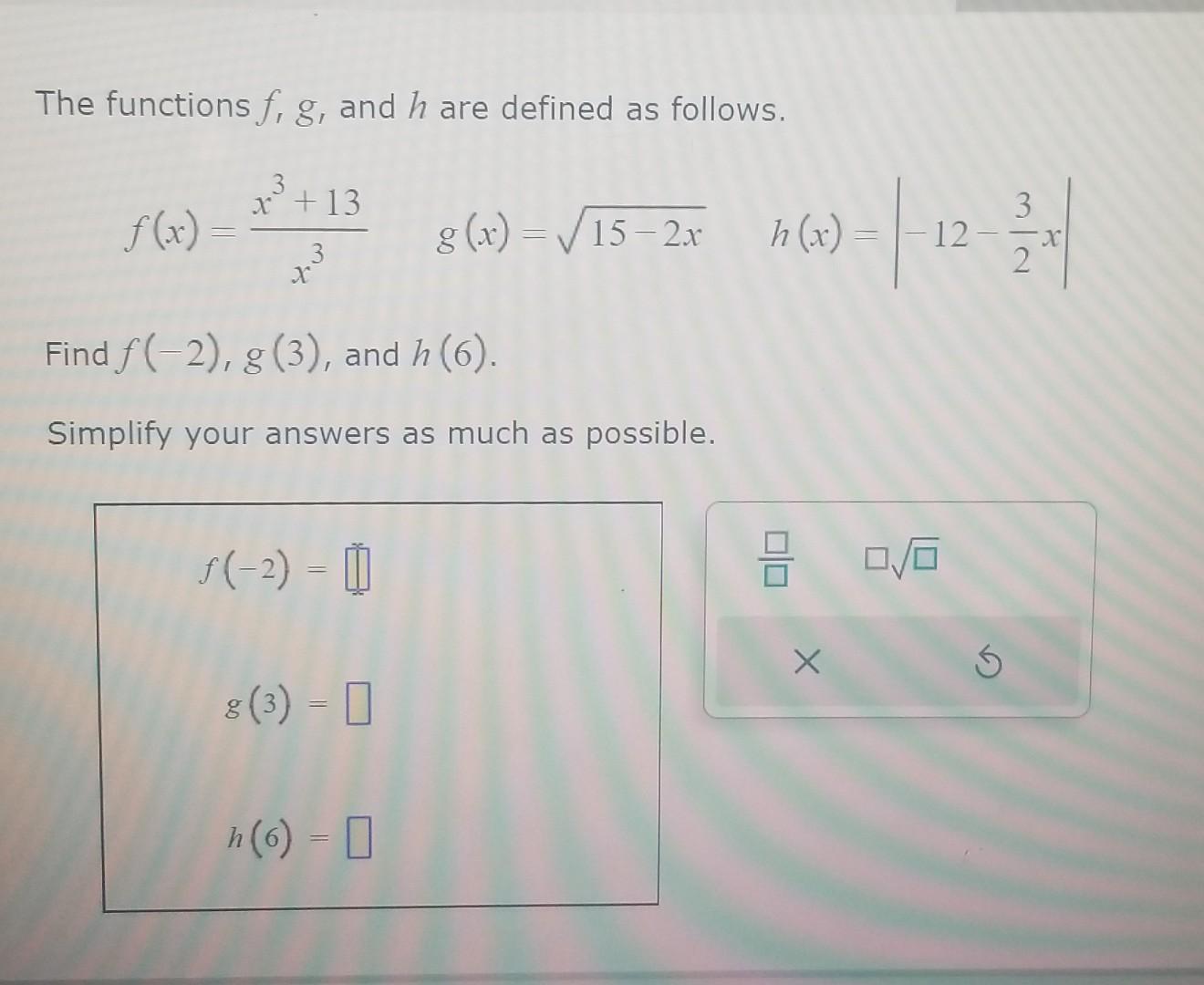 Solved The function g is defined by g(x)=3+2x2+x. Find | Chegg.com
