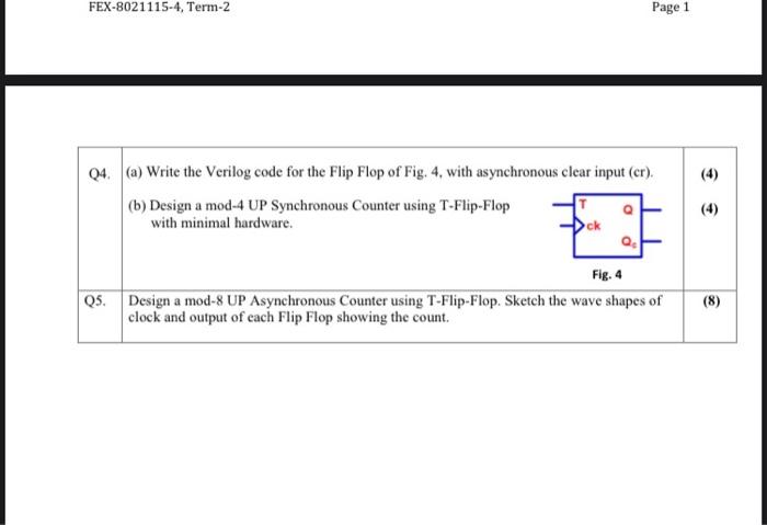 Solved FEX-8021115-4, Term-2 Page 1 Q4. (a) Write the | Chegg.com