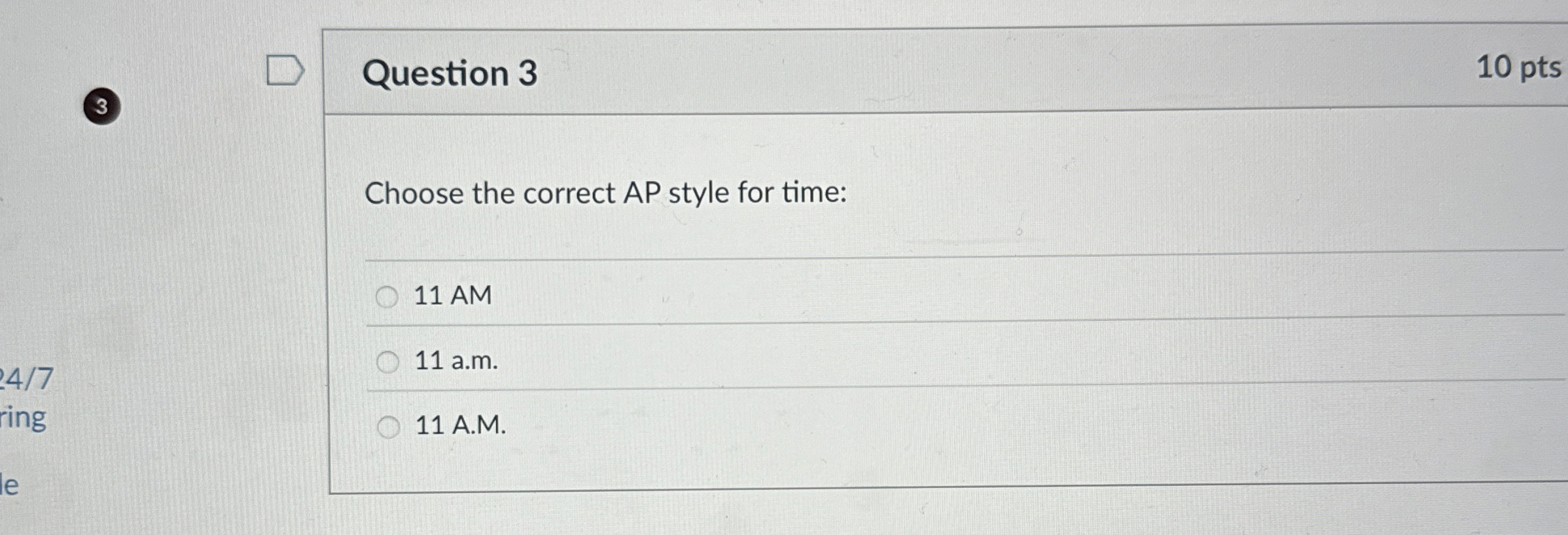 Solved Question 310 ﻿ptsChoose the correct AP style for | Chegg.com