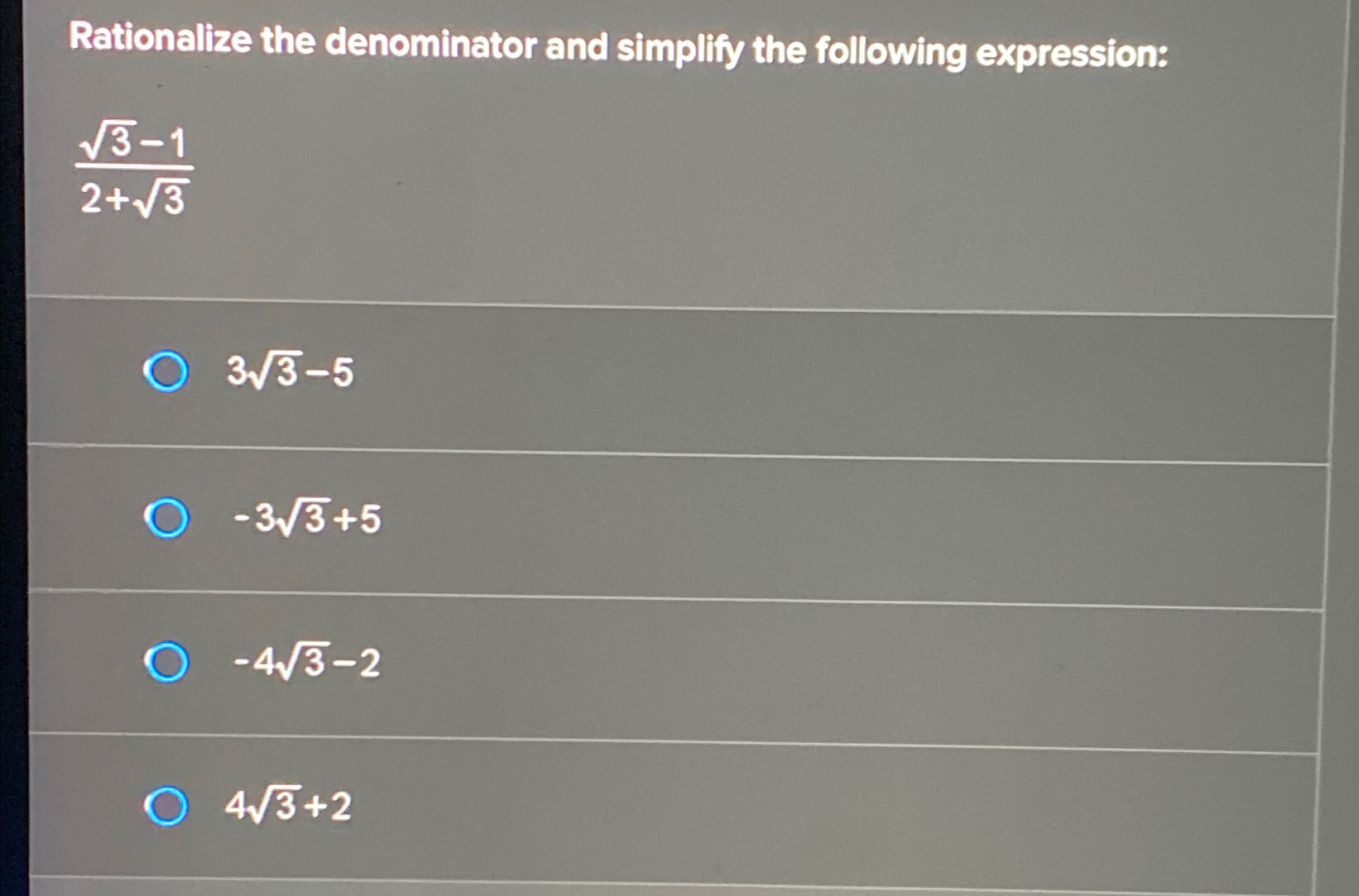 Solved Rationalize the denominator and simplify the | Chegg.com