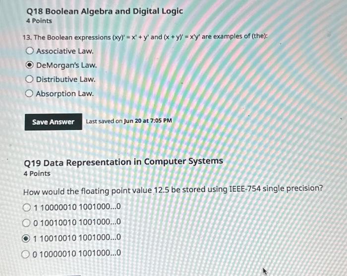 Solved Q22 Data Representation in Computer Systems 4 Points | Chegg.com