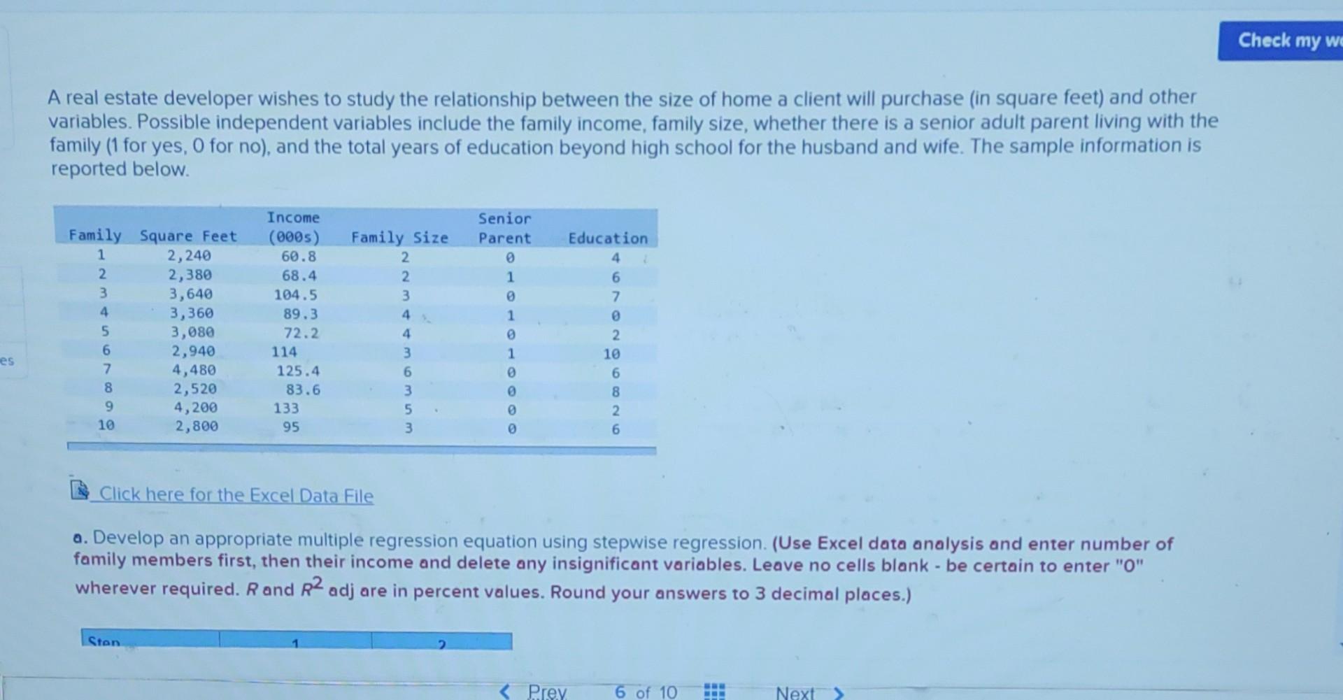 Solved A real estate developer wishes to study the | Chegg.com
