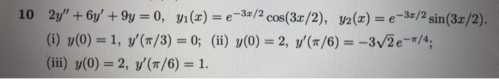 Solved Exercises Verify that the given functions yi and y2 | Chegg.com