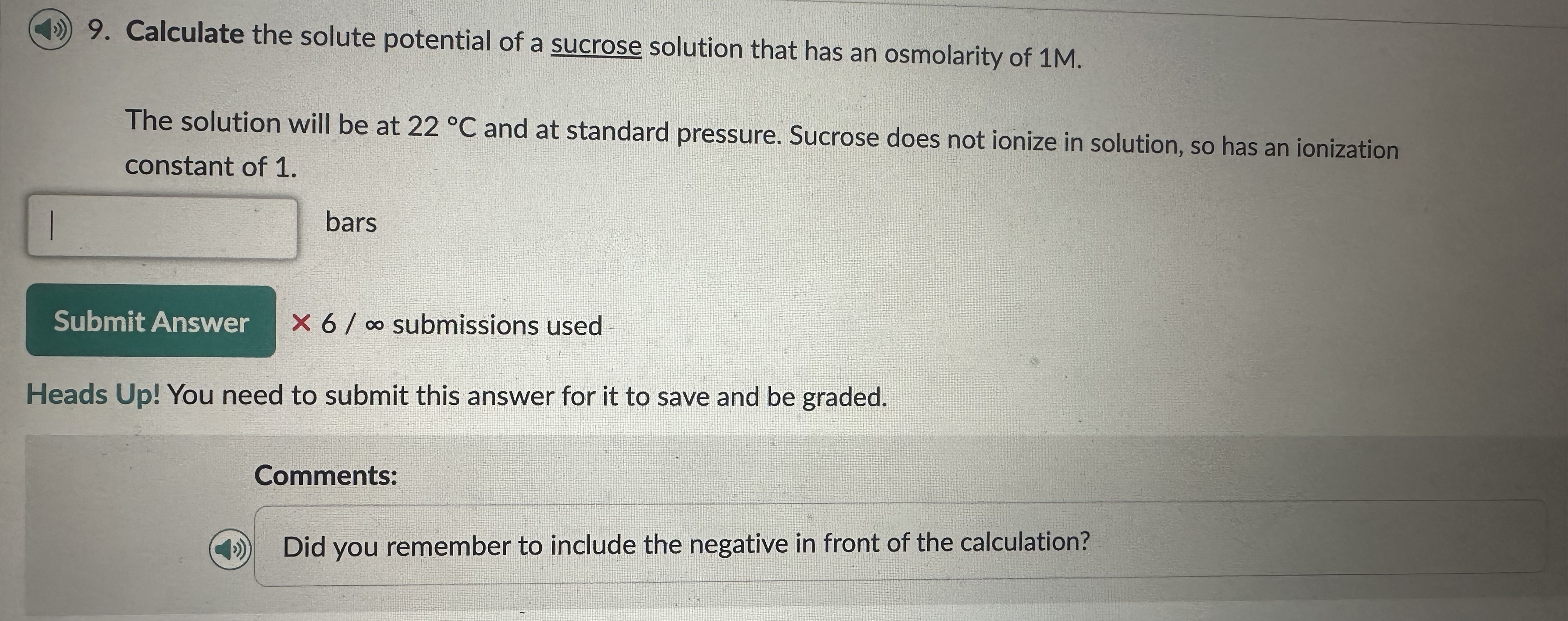 Solved The solution will be at 22 \deg C and at standard | Chegg.com