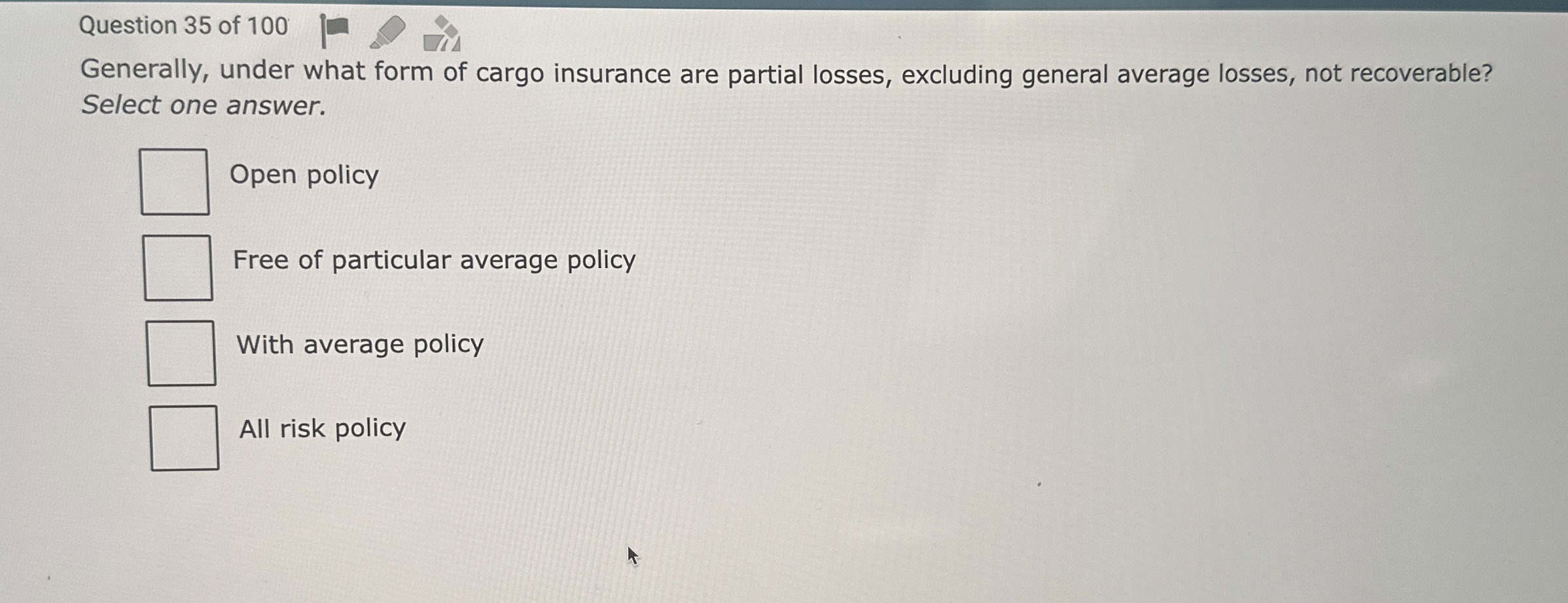 Solved Question 35 ﻿of 100Generally, under what form of | Chegg.com