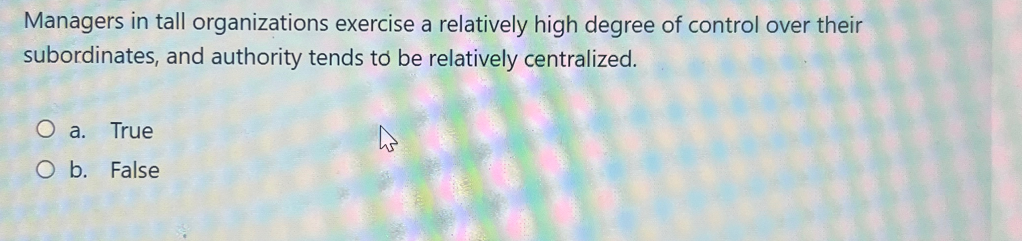 Solved Managers in tall organizations exercise a relatively | Chegg.com