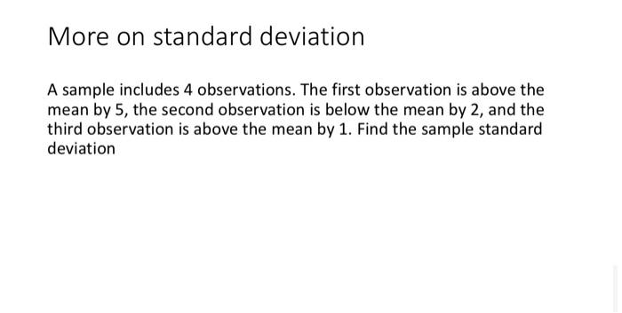 Solved A sample includes 4 observations. The first | Chegg.com