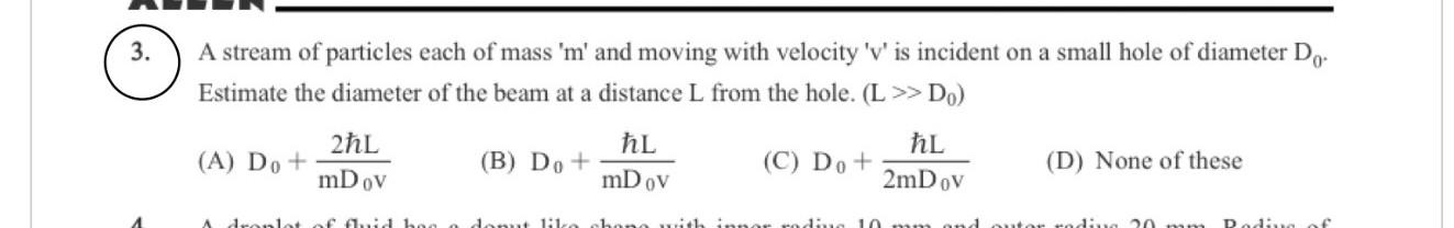 Solved A stream of particles each of mass ' m ' and moving | Chegg.com