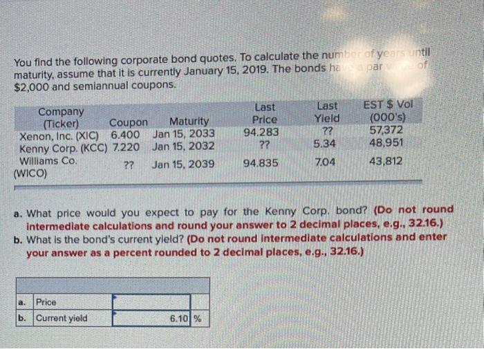 Solved You find the following corporate bond quotes. To | Chegg.com