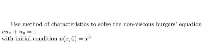 Solved Use method of characteristics to solve the | Chegg.com