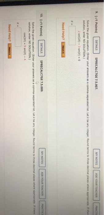 Solved 5. 1-/1 Points) DETAILS SPRECALC7GE 7.4.042.MI. MY | Chegg.com Solved 5. 1-/1 Points) DETAILS SPRECALC7GE 7.4.042.MI. MY | Chegg.com