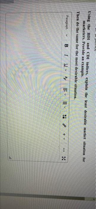 Solved U PUH Using the BDI and CDI indices, explain the | Chegg.com