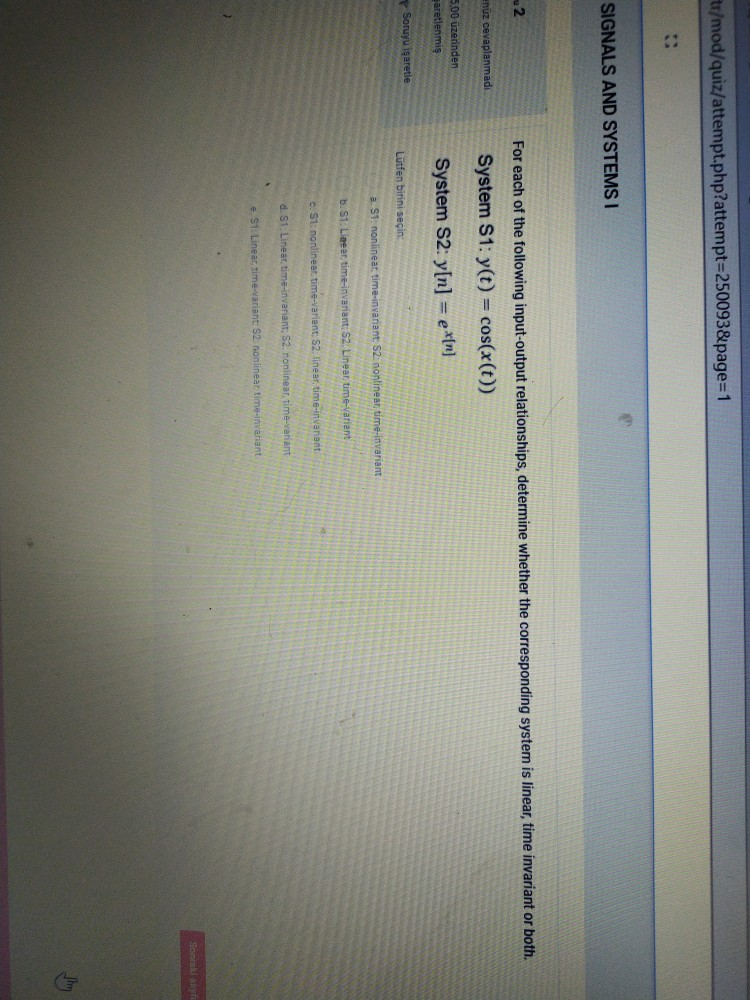 Solved t/mod/quiz/attempt.php?attempt=250093&page=1 SIGNALS | Chegg.com