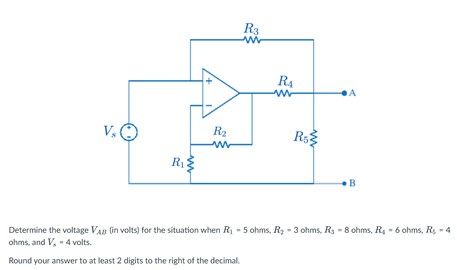 Solved Determine the voltage VAB (in ﻿volts) ﻿for the | Chegg.com