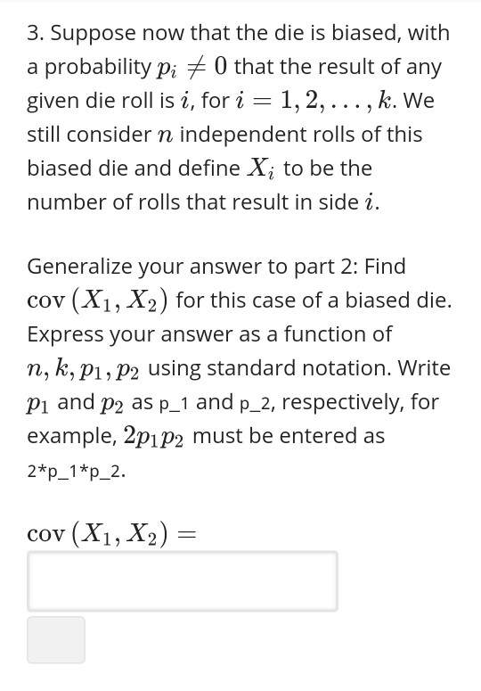 Solved Problem 5. Covariance of the multinomial 3 Punkte | Chegg.com