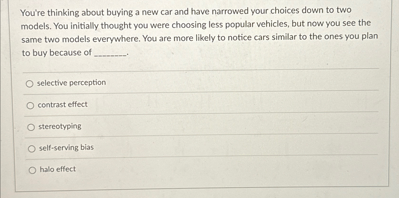 Solved You're thinking about buying a new car and have | Chegg.com