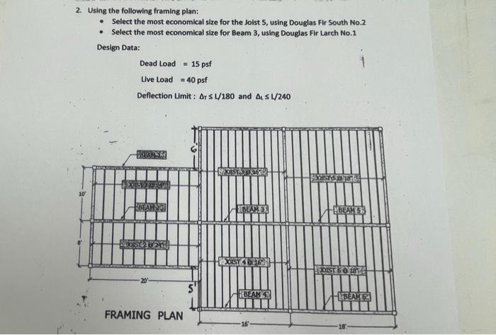 Solved 2. Using the following framing plan: - Select the | Chegg.com