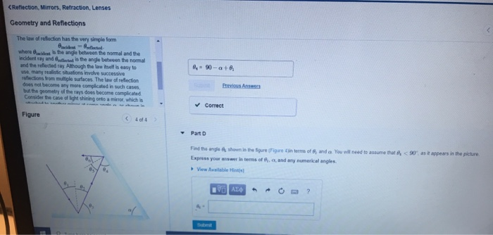 Solved (Reflection, Mirrors, Refraction, Lenses Geometry and | Chegg.com