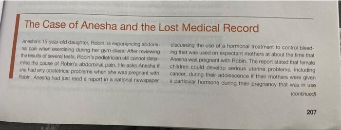 Solved The Case of Anesha and the Lost Medical Record | Chegg.com