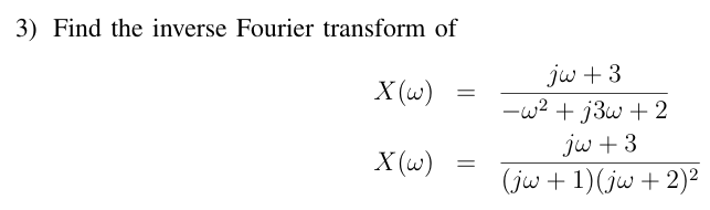 Solved Find the inverse Fourier transform | Chegg.com