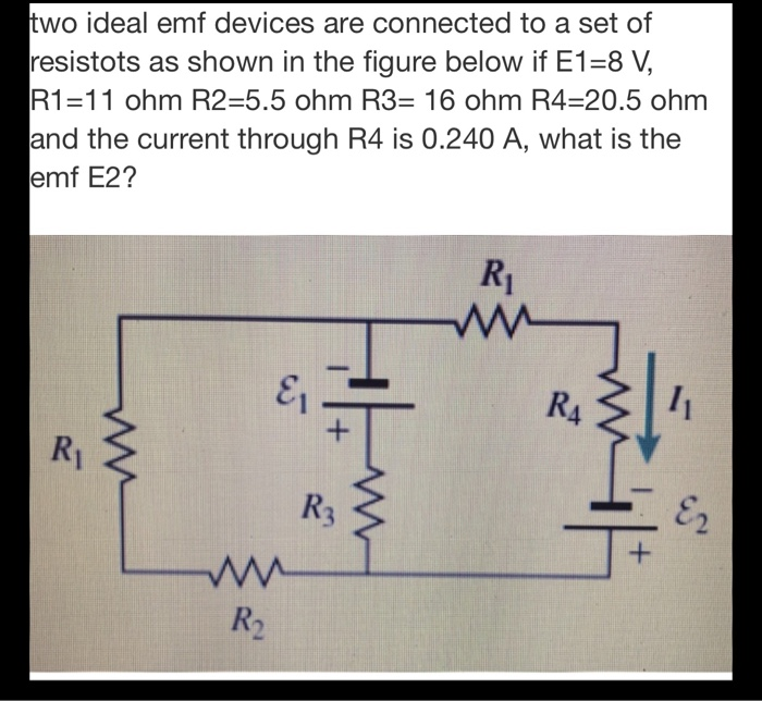 Solved two ideal emf devices are connected to a set of | Chegg.com