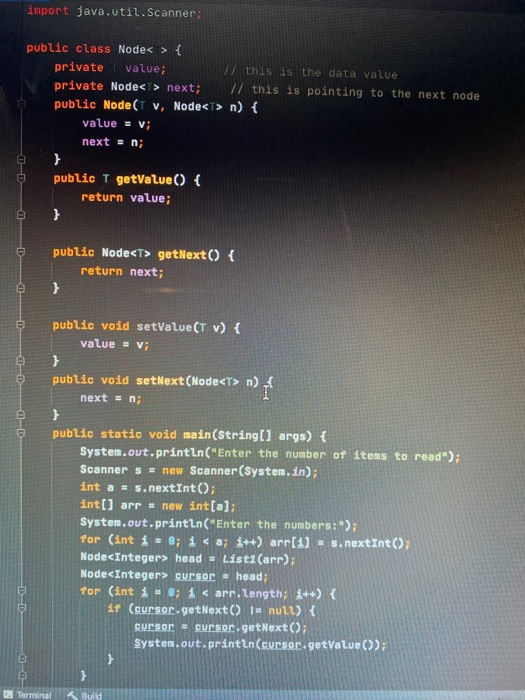 Solved Be.java Node head = Listi(arr); Node cursor = head; | Chegg.com