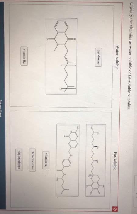 Solved Classify the vitamins ay water-soluble or fat-soluble | Chegg.com
