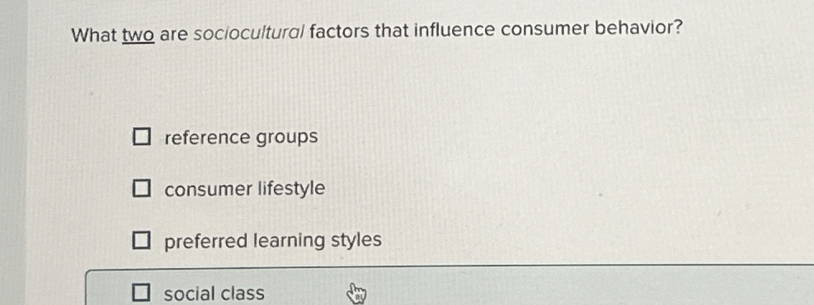 Solved What two are sociocultural factors that influence | Chegg.com