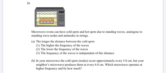 Solved Microwave ovens can have cold spots and hot spots due | Chegg.com