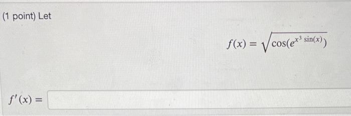 Solved (1 point) Let f(x)=4−x. Find f′(x) f′(x)( 1 point) | Chegg.com