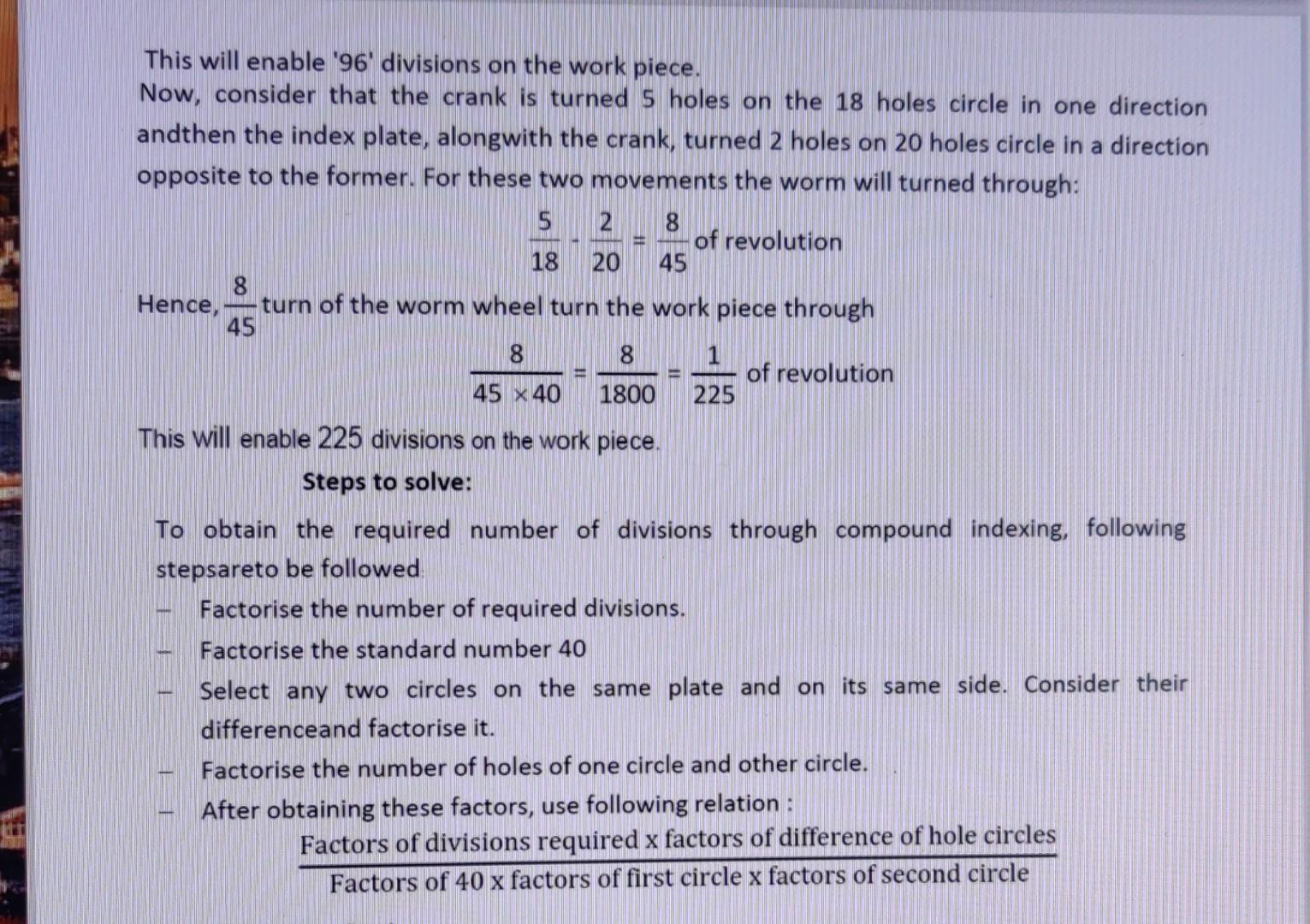 Indexing Methods Simple Indexing If in dividing head | Chegg.com