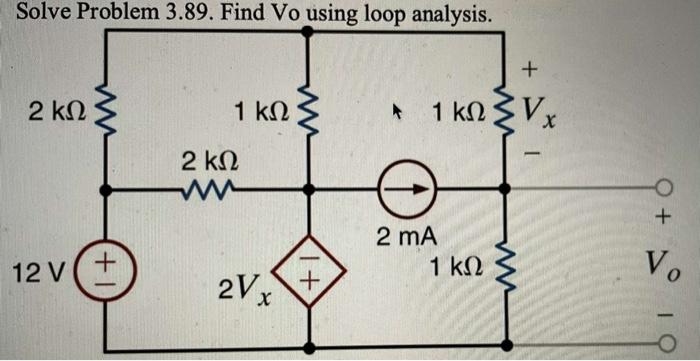 Solved Solve Problem 3.89 Find Vn nsino lonn analycic | Chegg.com