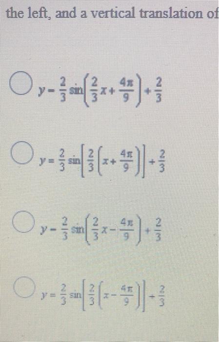 Solved Give an equation for a transformed sine function with | Chegg.com