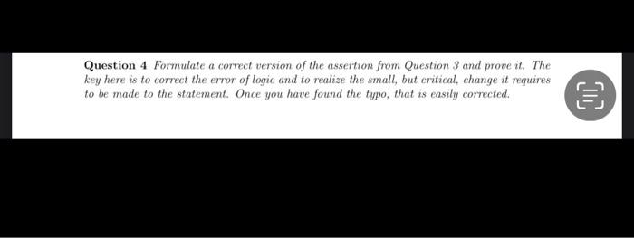 Question 4 Formulate a correct version of the | Chegg.com