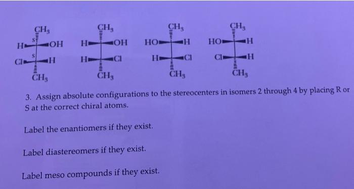 Solved 3. Assign absolute configurations to the | Chegg.com