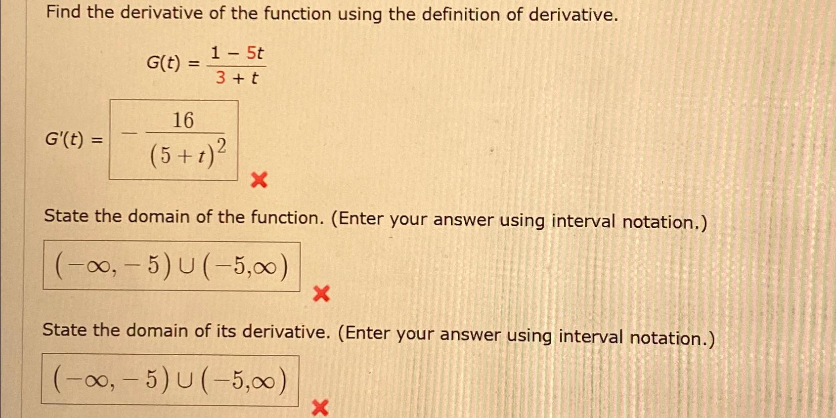 Solved Find the derivative of the function using the | Chegg.com