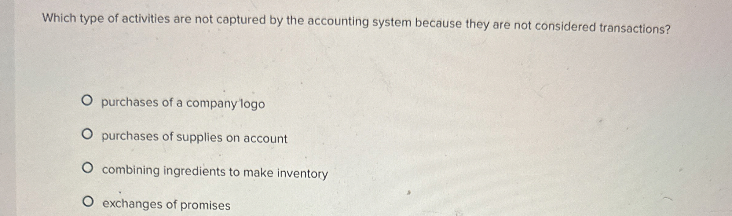 Solved Which type of activities are not captured by the | Chegg.com