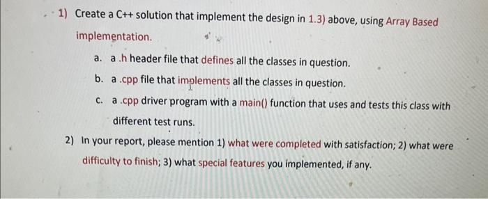 Solved 1 Create A C Solution That Implement The Design In 