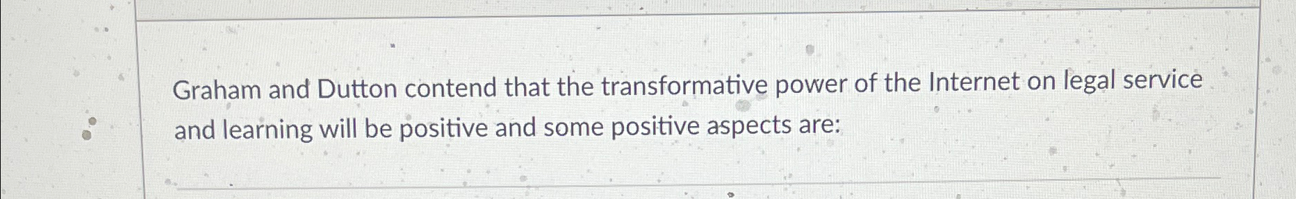 Solved Graham and Dutton contend that the transformative | Chegg.com
