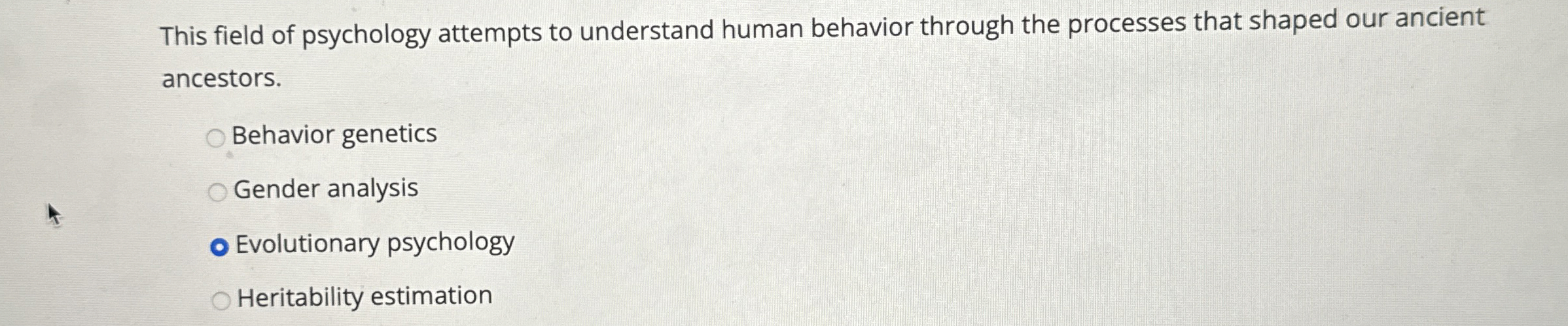 Solved This field of psychology attempts to understand human | Chegg.com