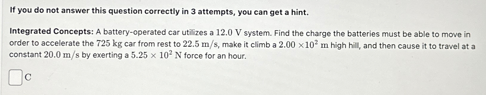Solved If you do not answer this question correctly in 3 | Chegg.com