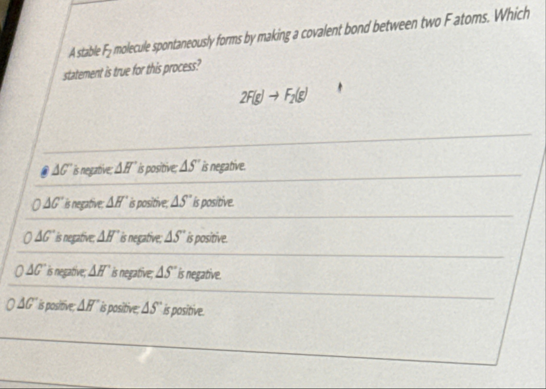 Solved A stable F2 ﻿molecule spontaneously forms by making a | Chegg.com