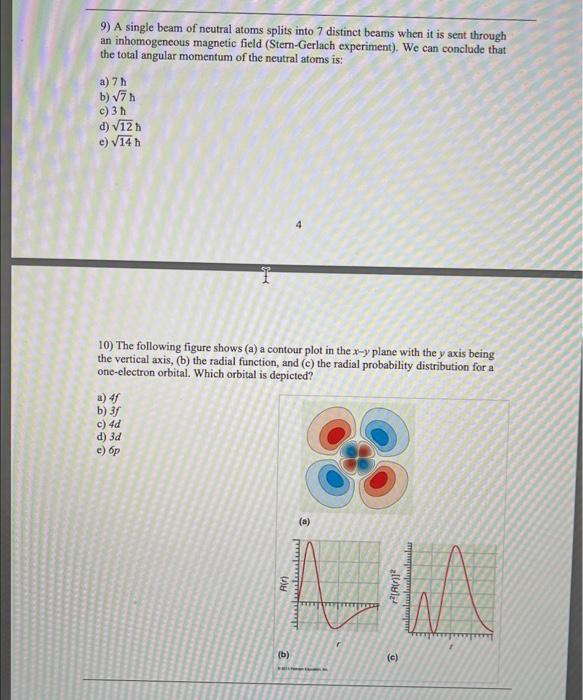 Solved 9) A single beam of neutral atoms splits into 7 | Chegg.com