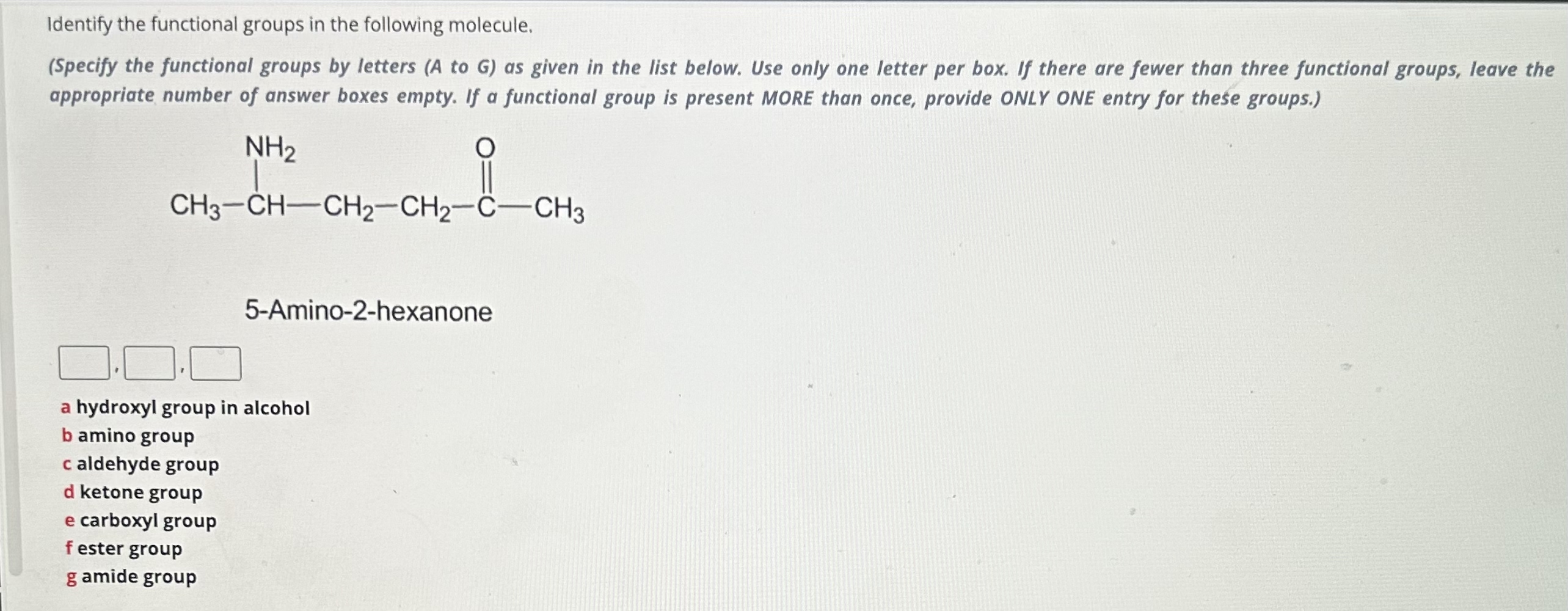 Solved Identify the functional groups in the following | Chegg.com