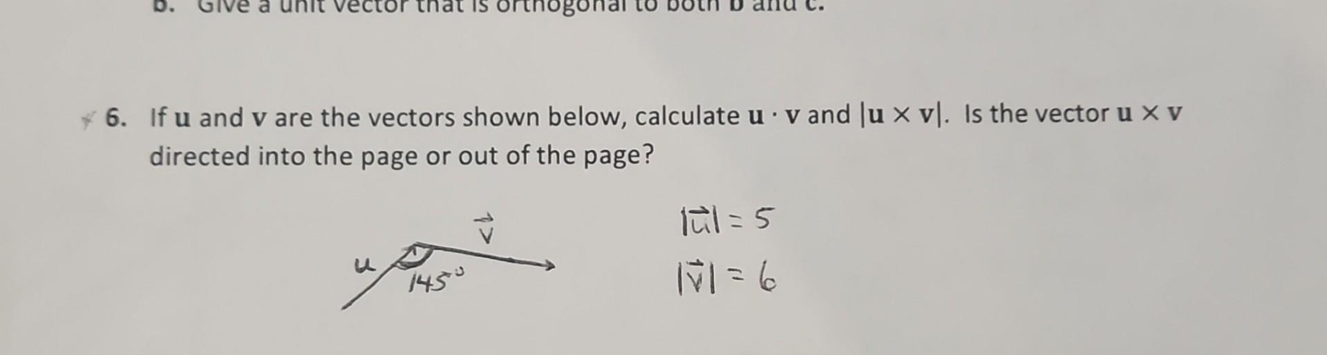 Solved 6. If u and v are the vectors shown below, calculate | Chegg.com
