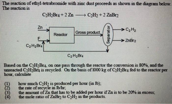 Solved The reaction of ethyl-tetrabromide with zinc dust | Chegg.com