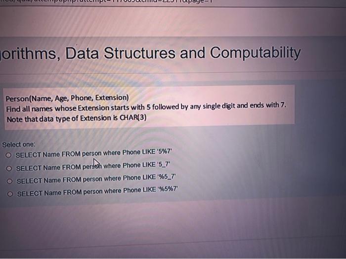 Solved orithms, Data Structures and Computability | Chegg.com