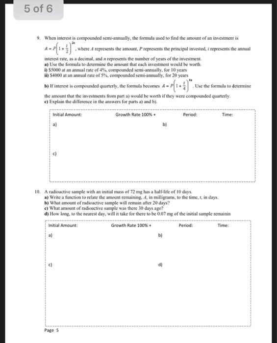 Solved 5 of 6 9. When interest is compounded semi-annually, | Chegg.com
