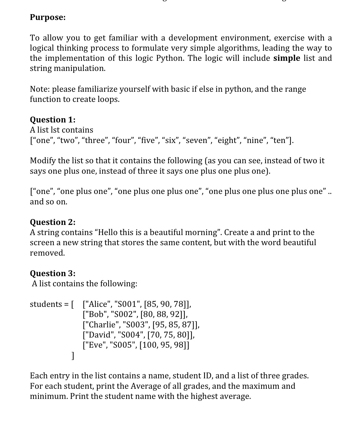 Solved Write a python code with documentation | Chegg.com